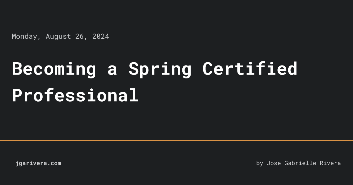 Becoming a Spring Certified Professional